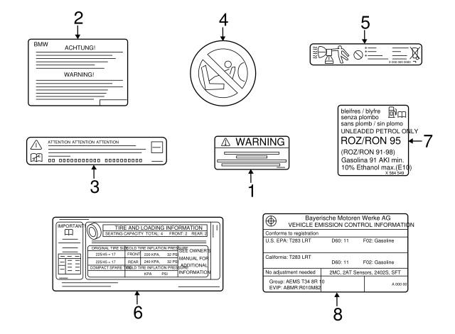 Genuine BMW 71-22-8-652-459 | Emission Label | FREE Shipping on Most ...