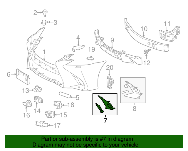 2016-2020 Lexus Outer Grille 53141-30340 | OEM Parts Online