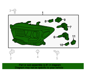 81110-04262 - Headlamp Assembly Right - 2018-2021 Toyota Tacoma ...