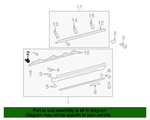 75396-35030 - Rocker Molding Clip - 2010-2021 Toyota 4Runner | OEM ...