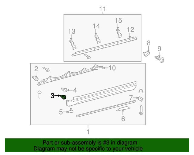 75396-04010 - Rocker Molding Clip 2005-2023 Toyota | Longo Toyota Parts