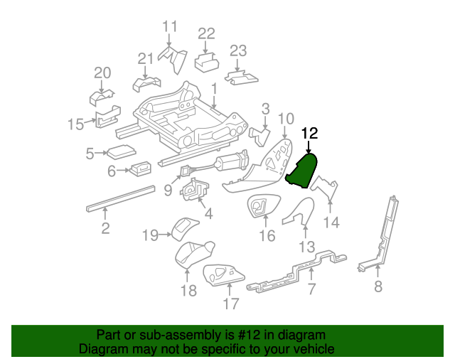 2006-2012 Mercedes-Benz Seat Back Recliner Adjustment Mechanism Cover ...