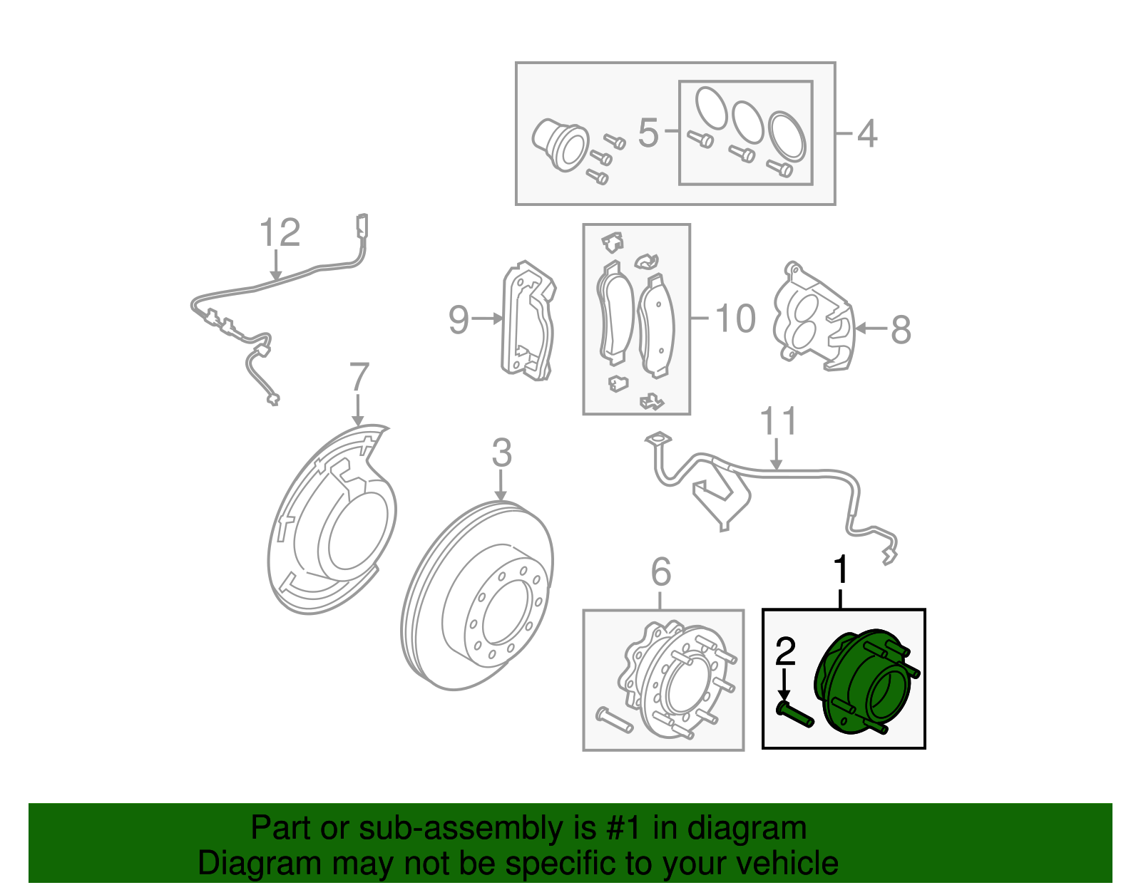 DC3Z-1104-A - Hub & Bearing 2011-2016 Ford | Ford Parts Direct