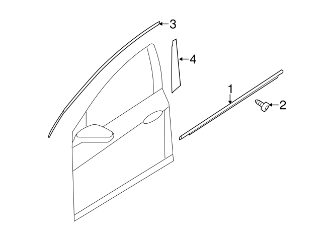2011-2016 Kia Optima Belt Weather-Strip 82220-2T000 | TascaParts.com