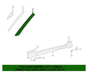 208-690-08-87 - Windshield Molding 1999-2003 Mercedes-Benz ...