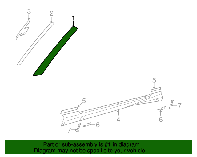 208-690-08-87 - Windshield Molding 1999-2003 Mercedes-Benz ...