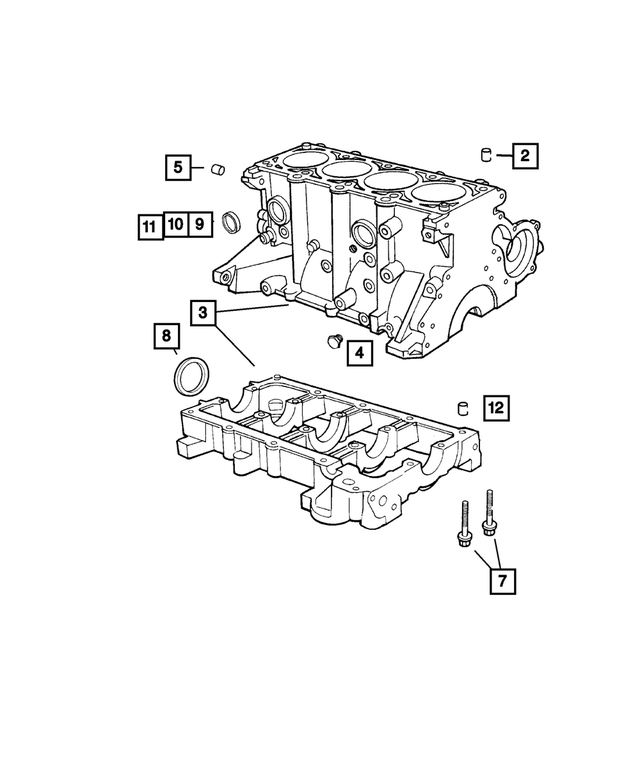 2003 Mopar Short Block 5093798AA | Mopar Estores