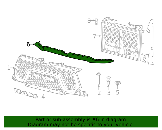 2019-2022 Ram 1500 Trim Bezel 68306917AB | TascaParts.com