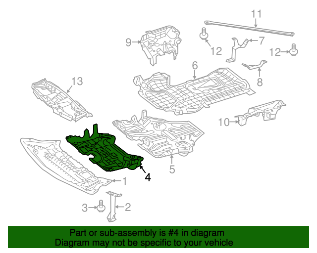 2013-2016 Mercedes-Benz Radiator Support Splash Shield 212-520-12-23 ...