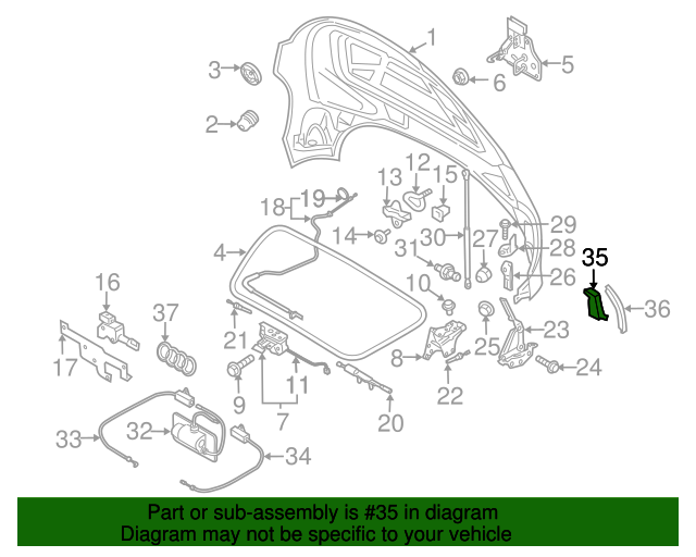 420-823-722 - Upper Seal 2008-2015 Audi R8 | Audi OEM Parts