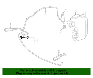 209-869-00-24 - Washer Nozzle Connector 2005-2016 Mercedes-Benz ...
