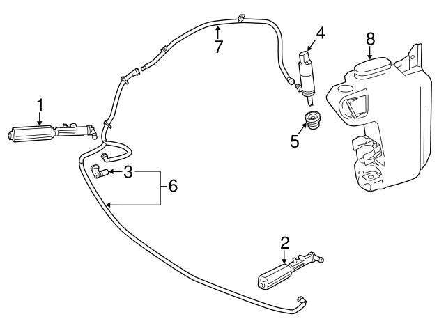 231-860-01-47 - Headlight Washer Nozzle 2013-2016 Mercedes-Benz ...