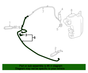 231-860-24-92 - Headlight Washer Hose 2013-2016 Mercedes-Benz ...