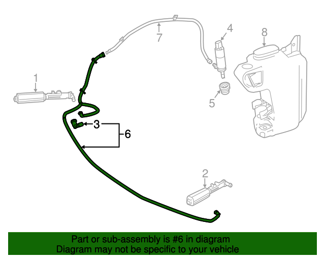 231-860-24-92 - Headlight Washer Hose 2013-2016 Mercedes-Benz ...