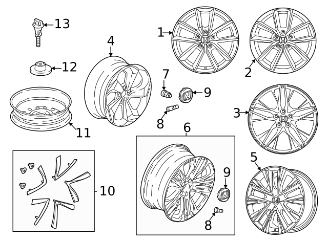 2021-2022 Honda Accord W Wheel (19X8 1 2J) 42800-TVC-AE0 | Genuine ...
