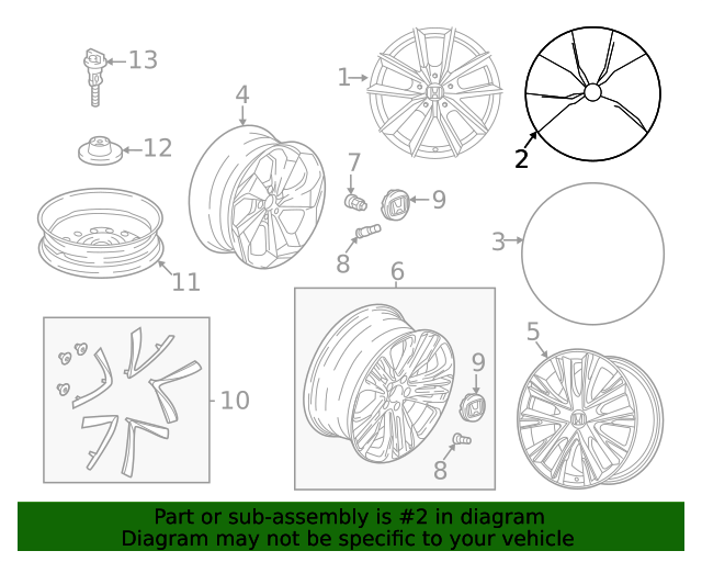 42800-TVA-AD1 - W Wheel (17X7) (1 2J) Honda Parts Online