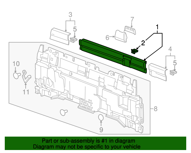 2014-2020 GM Rear Glass Molding 22817433 | GMPartsDirect.com