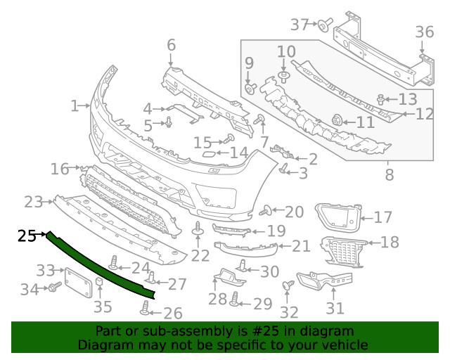 LR099377 - Lower Deflector - 2018-2020 Land Rover Range Rover Sport ...