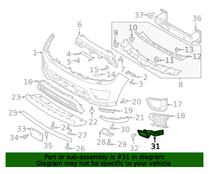 LR098595 - Cooling Duct 2018-2022 Land Rover Range Rover Sport | Land ...