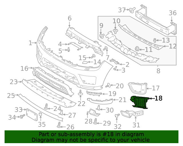 2018-2022 Land Rover Range Rover Sport Vent Grille LR099301 ...