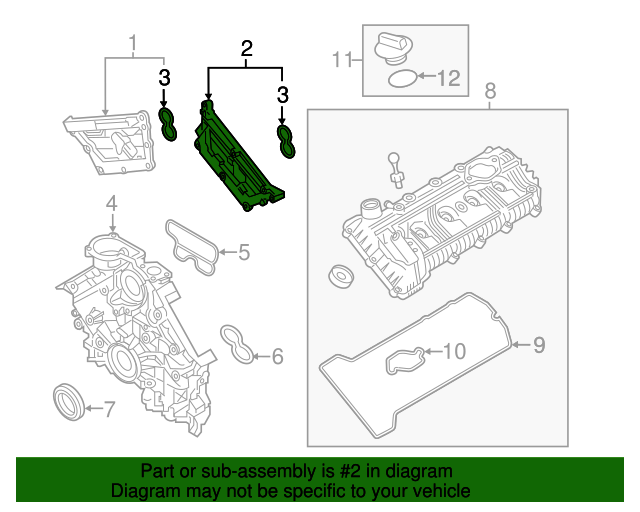 2012-2017 Hyundai Upper Timing Cover 21360-3F401 | OEM Parts Online