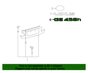 2007-2011 Lexus GS450h Nameplate 75443-30500 | OEM Parts Online