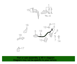 2004-2006 Scion xB Cable Assembly Front Door 69710-52040 | Toyota Parts ...