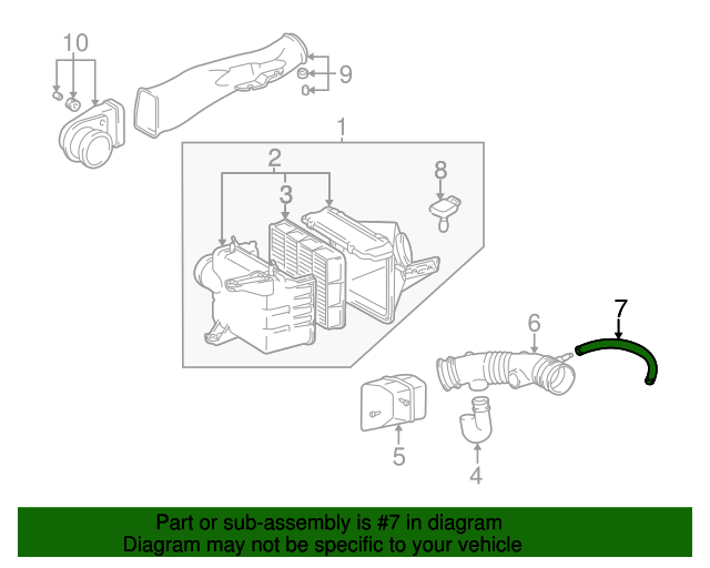 12261-62050 - Air Hose - 1997-2000 Toyota | nashuatoyota
