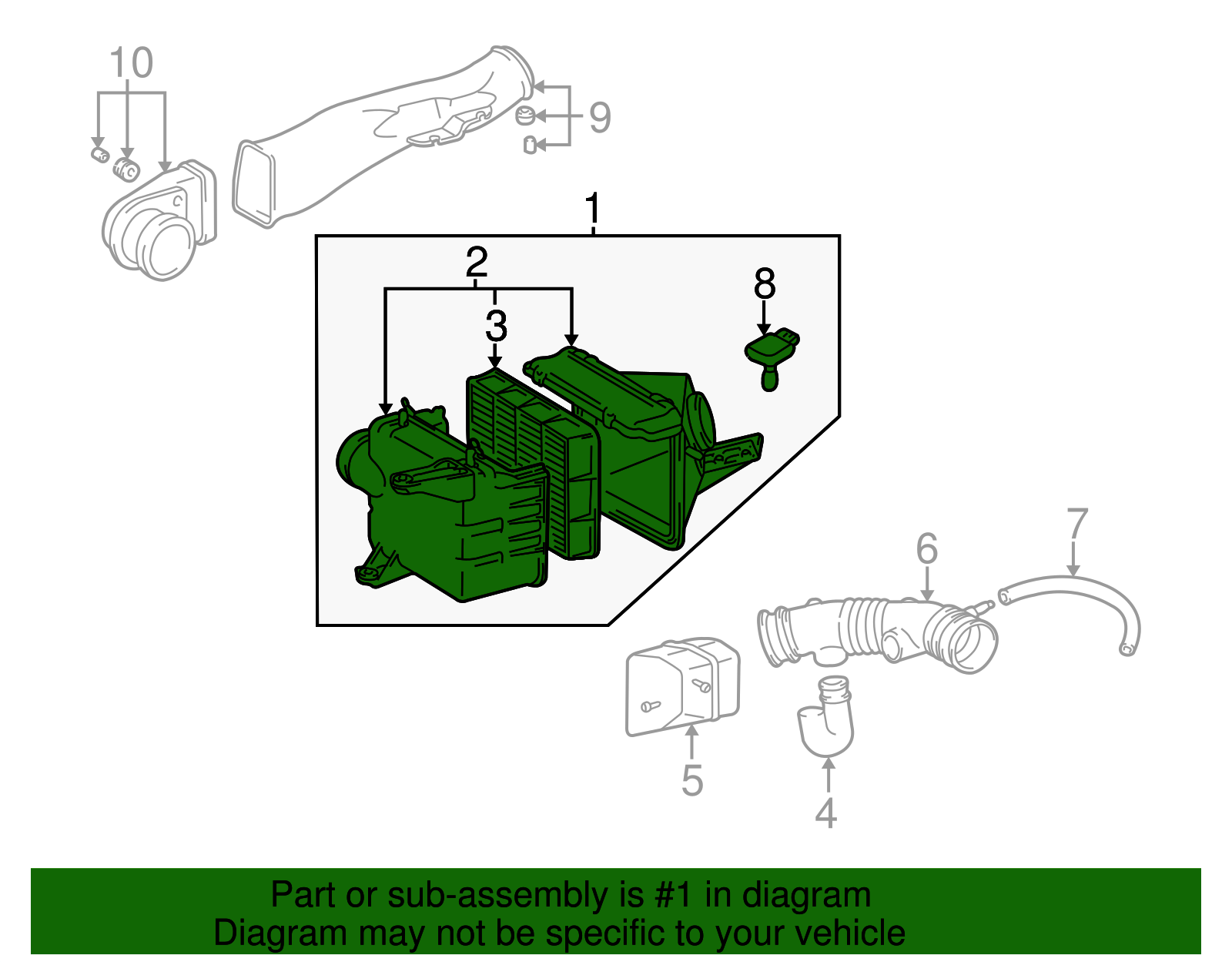 1999-2004 Toyota Tacoma Air Inlet Assembly 22020-07070 | Toyota Parts ...
