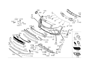 156-885-87-00 - Cover, Bumper Area 2015-2020 Mercedes-Benz GLA250 ...