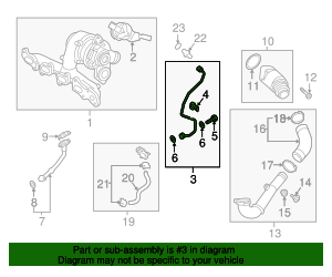 2015 Volkswagen Turbocharger Coolant Line 04L-145-049-AF | vwpartscente