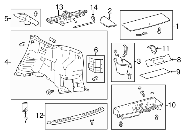 2014-2019 Toyota Highlander Rear Compartment 64993-0E110 | Toyota Parts