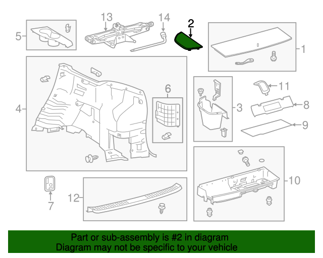 2014-2019 Toyota Highlander Trim Board 58409-0E041-A1 | Toyota Parts Center