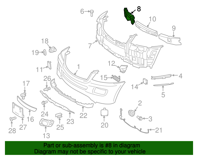 164-880-04-35 - Bumper Impact Absorber 2006-2011 Mercedes-Benz ...
