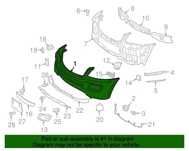 Genuine OEM Bumper Cover | 164-880-32-40-9999 | Fits Select 2009-2011 ...
