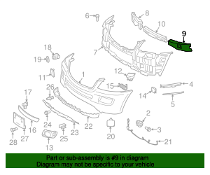 164-880-03-35 - Bumper Impact Absorber 2006-2011 Mercedes-Benz ...