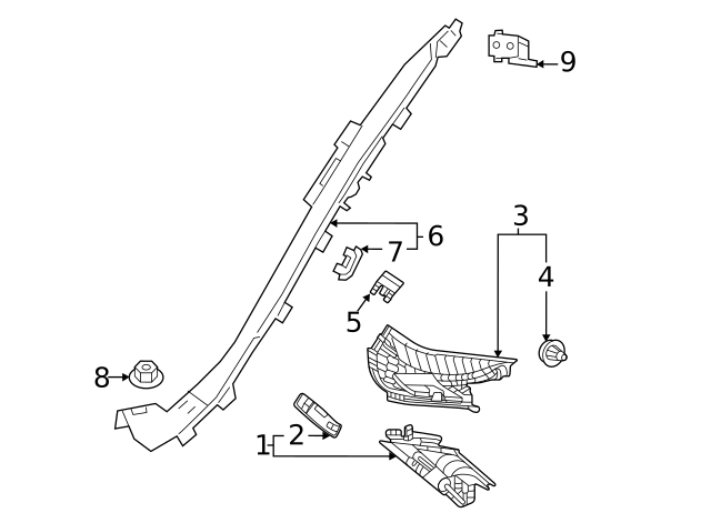 205-692-00-00-9051 - Quarter Panel Trim Cap 2019-2023 Mercedes-Benz ...