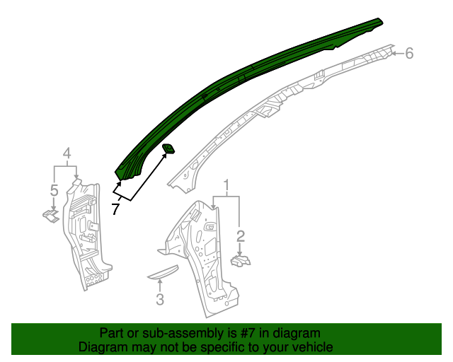 2018-2023 GMC Terrain Passenger Side Roof Outer Side Rail 84573060 ...