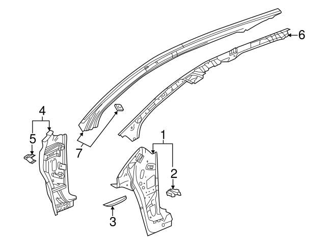 2018-2024 GM Passenger Side Body Hinge Pillar Outer Panel Reinforcement ...