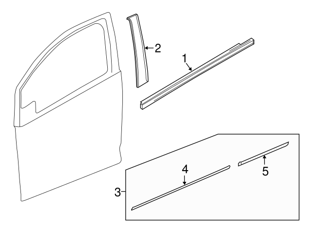 2016-2022 Chevrolet Spark Front Driver Side Door Window Belt Reveal ...