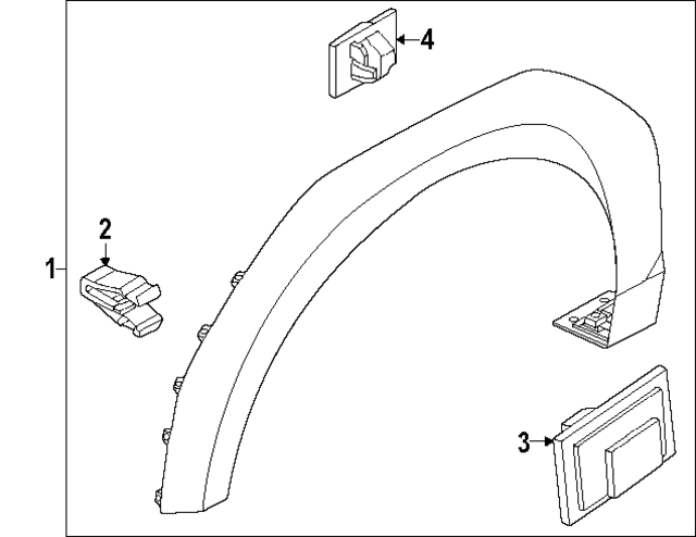 2024 Kia EV9 Wheel Opening Molding 87712-DO000BKL | TascaParts.com
