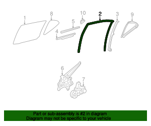 2011-2017 Lexus CT200h Window Channel 68142-76011 | AutoNationParts.com