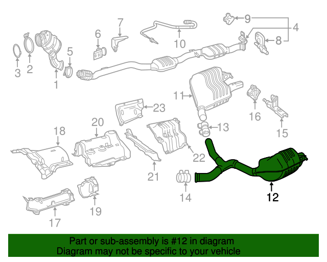 2017-2018 Mercedes-Benz C 300 Muffler 205-490-45-00 | MB OEM Parts