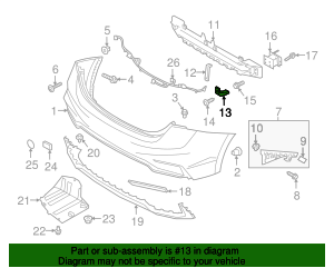 2018-2022 Hyundai Accent Impact Bar Lower Bracket 86637-J0000 | QuirkParts