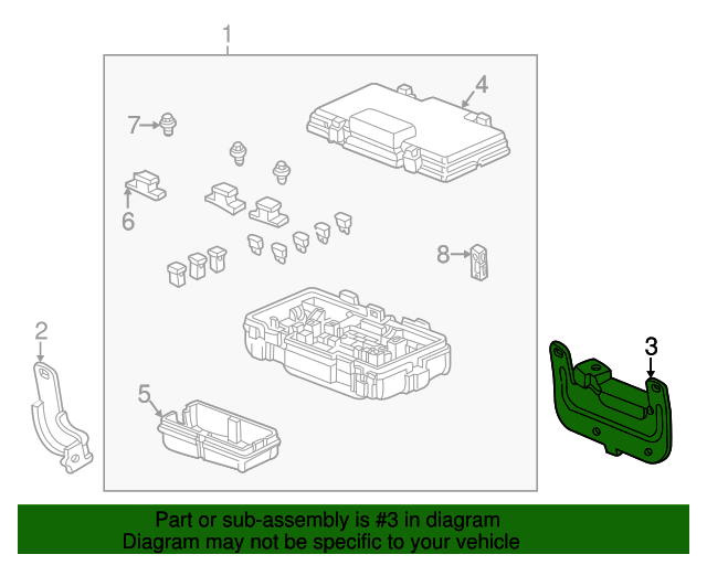 2003-2011 Honda Element Fuse & Relay Box Rear Bracket 38252-SCV-A00 ...
