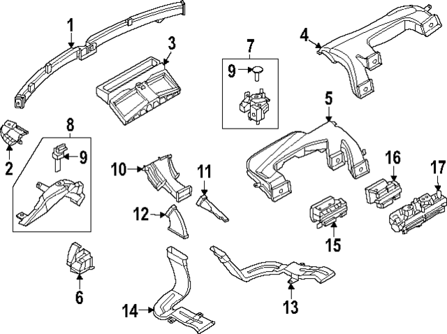 2024-2025 Lincoln Nautilus Louvre Assembly Vent Air R2TZ-19893-AF | OEM ...