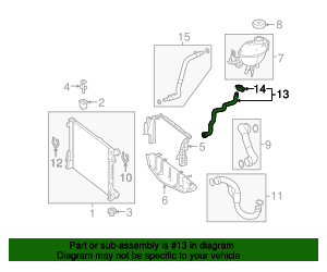 212-501-57-82 - Engine Coolant Overflow Hose 2010-2016 Mercedes-Benz ...