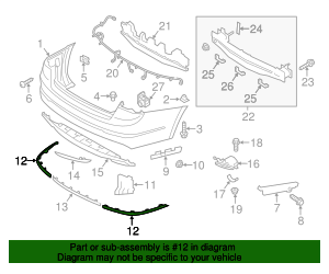 86681-3R600 - Side Molding 2014-2016 Kia Cadenza | Kia.Parts Store