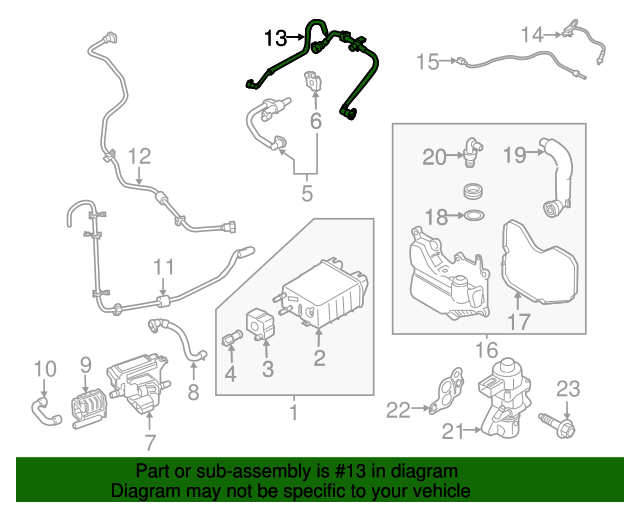 2013-2018 Ford C-Max Evaporative Emissions System Lines FV6Z-9D683-A ...