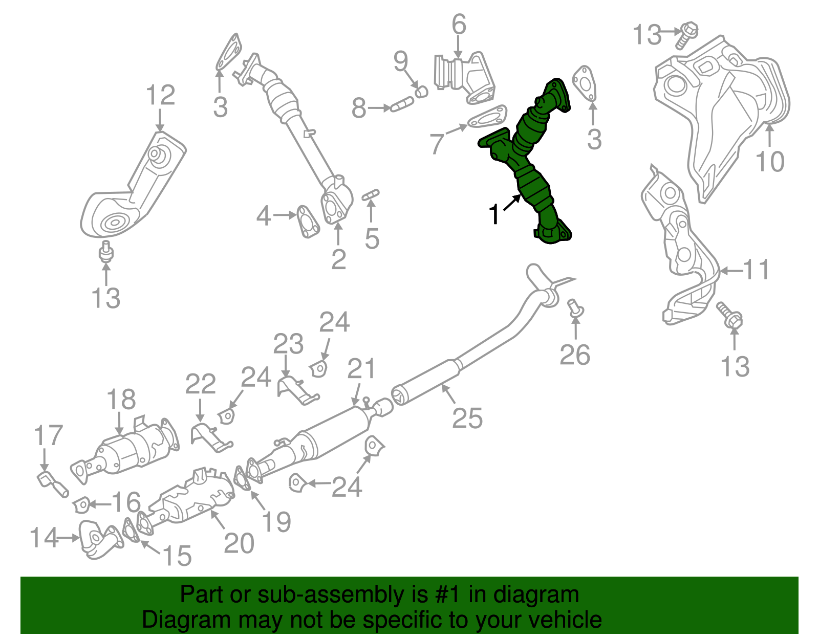 2016-2019 Nissan TITAN XD Exhaust Pipe 14012-EZ40B | Team Nissan Inc.
